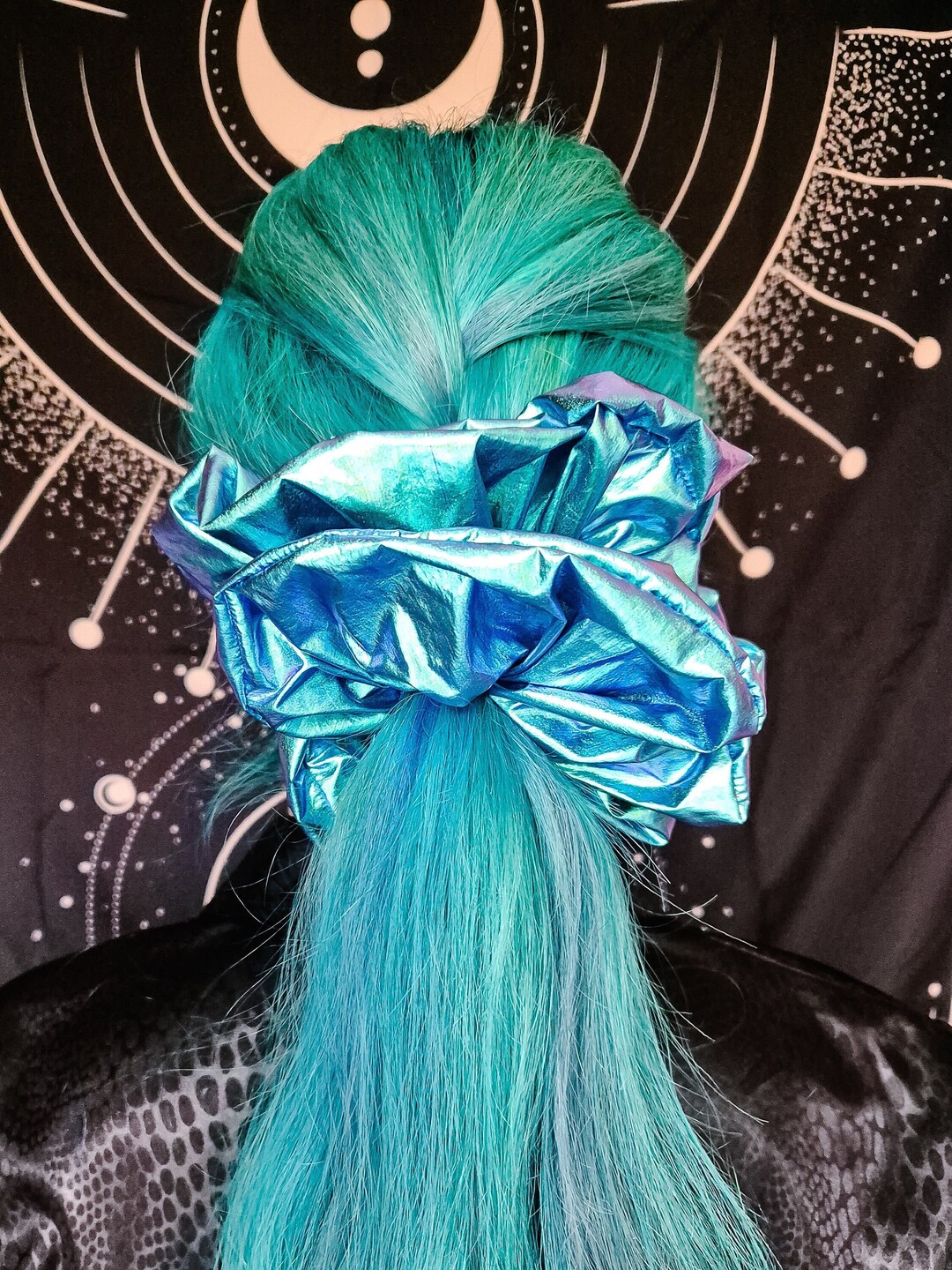 Galaxy Mermaid Scrunchies | Siren Satin Luxury Elastic Hair Tie | Gift ...