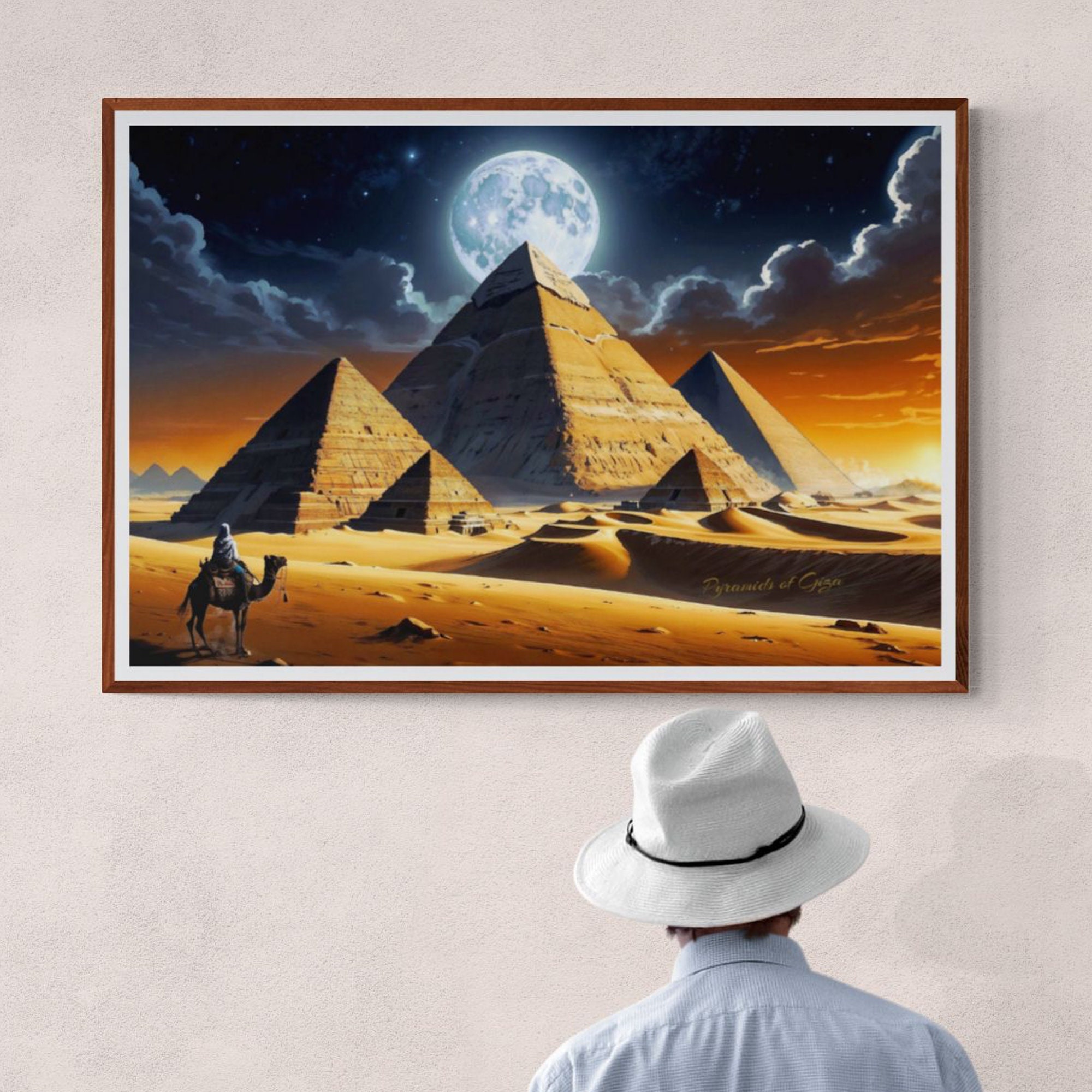 Pyramids of Giza Poster, Pyramids of Giza Art Decor, Pyramids of Giza ...
