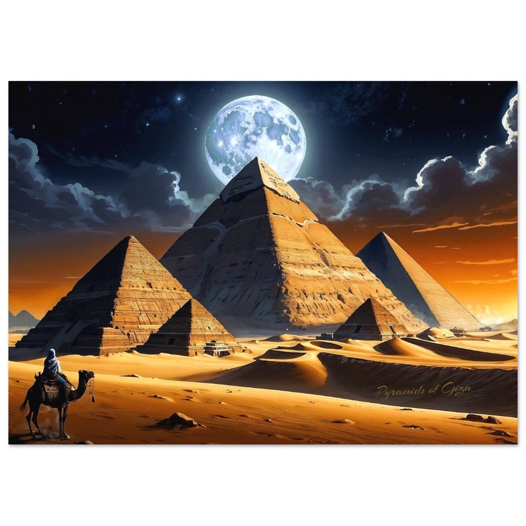 Pyramids of Giza Poster, Pyramids of Giza Art Decor, Pyramids of Giza ...