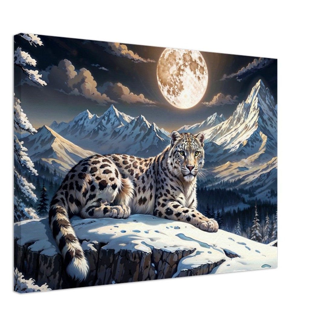 Snow Leopard Canvas, Snow Leopard Wall Art - Etsy