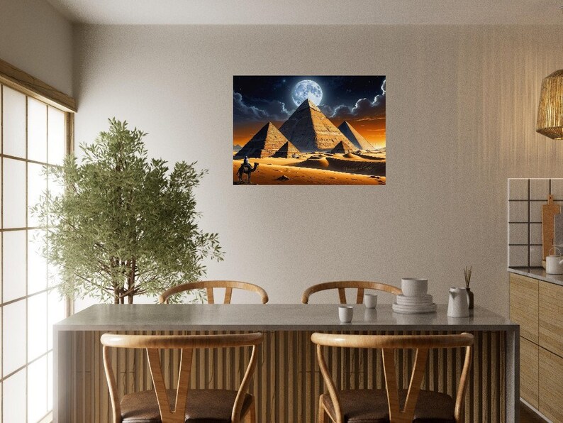 Pyramids of Giza Poster, Pyramids of Giza Art Decor, Pyramids of Giza ...