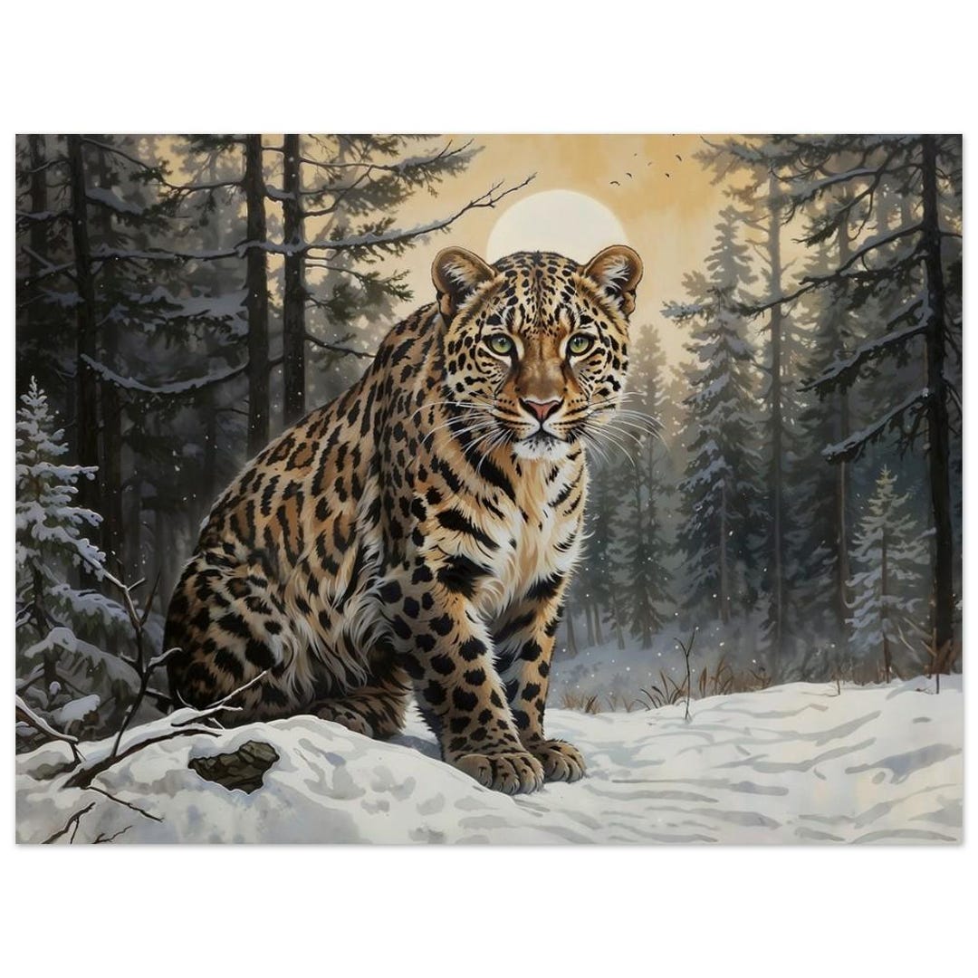 Amur Leopard Poster, Amur Leopard Wall Decor ,leopard Premium Matte ...