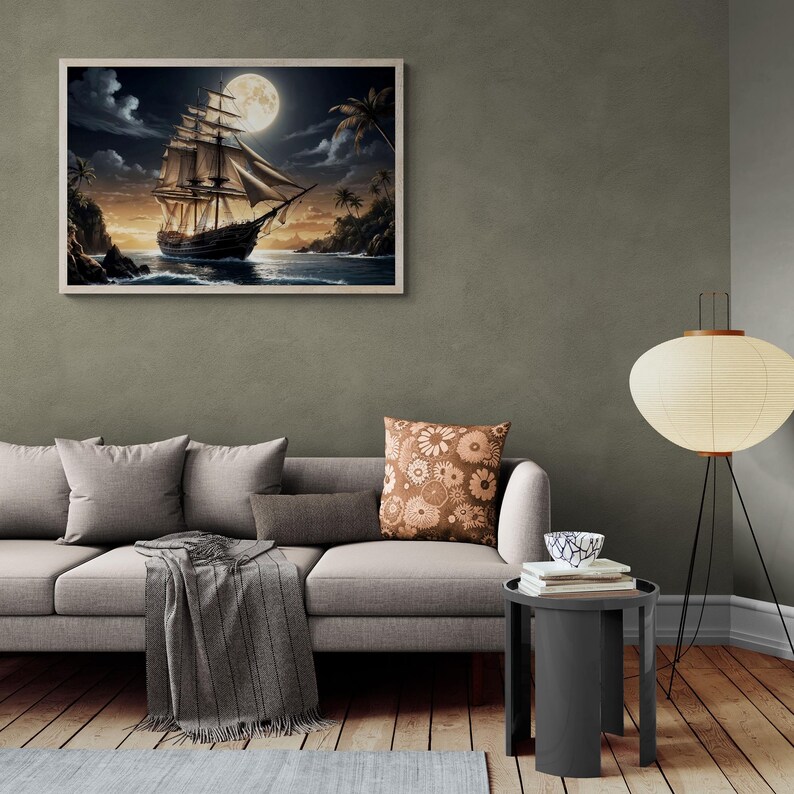 Sailing Ship Poster: Vintage Nautical Wall Art - Etsy