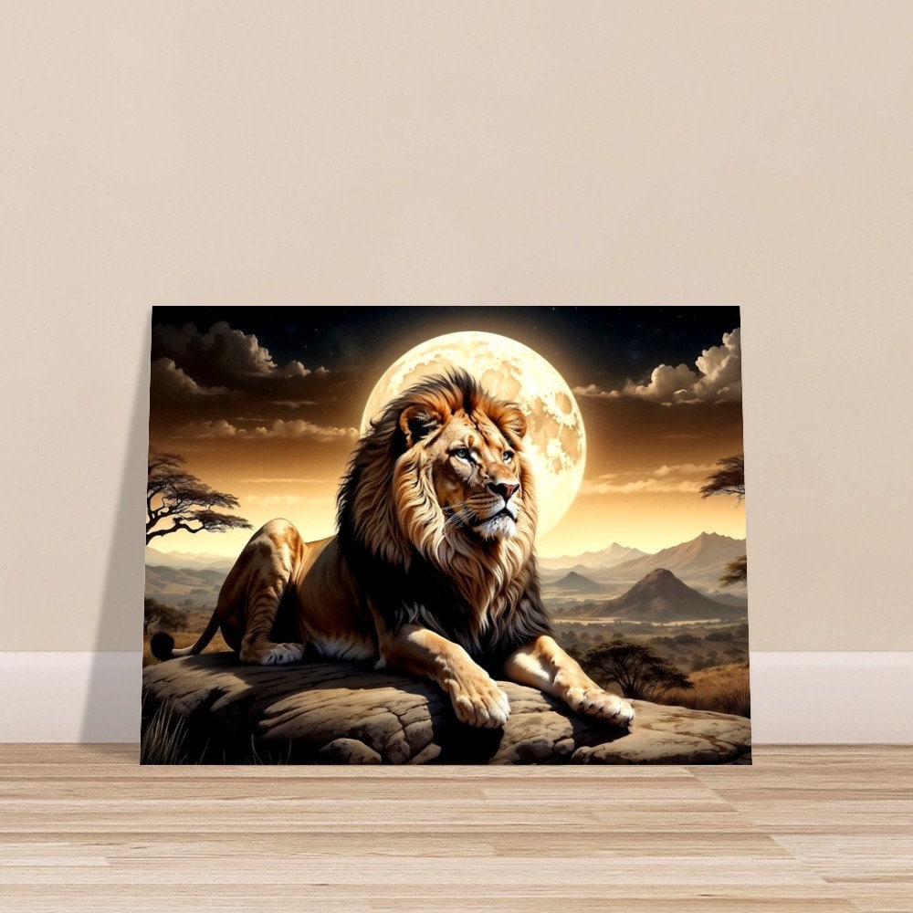 Lion Poster Art, Lion Wall Decor, Lion Premium Matte Paper Poster - Etsy