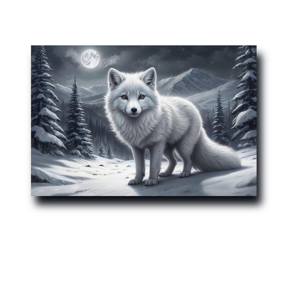 White Fox Poster, Whit Fox Wall Art, White Fox Premium Matte Paper ...