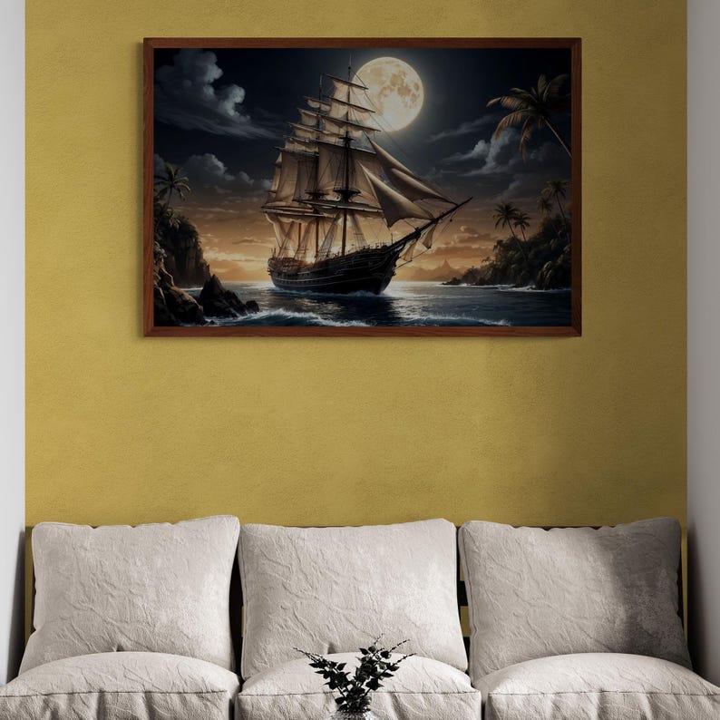 Sailing Ship Poster: Vintage Nautical Wall Art - Etsy