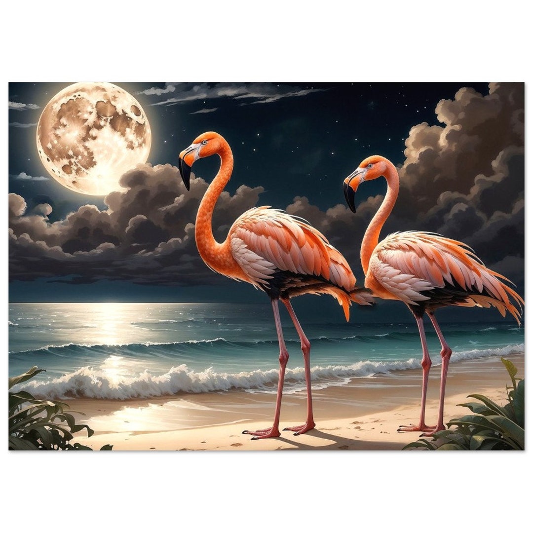 Caribbean Flamingo Poster, Flamingo Wall Art, Flamingo Premium Matte ...
