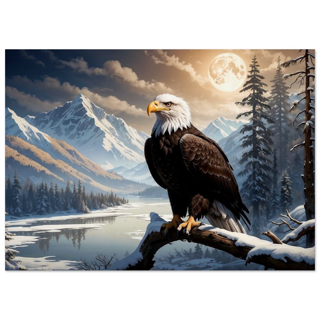 Bald Eagle Poster, Bald Eagle in Alaska Winter, Bald Eagle Classic ...