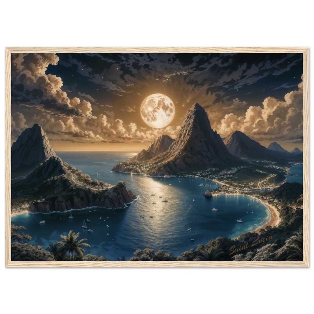 Saint Lucia Art Decor, Saint Lucia Wall Art, Saint Lucia Island Classic ...