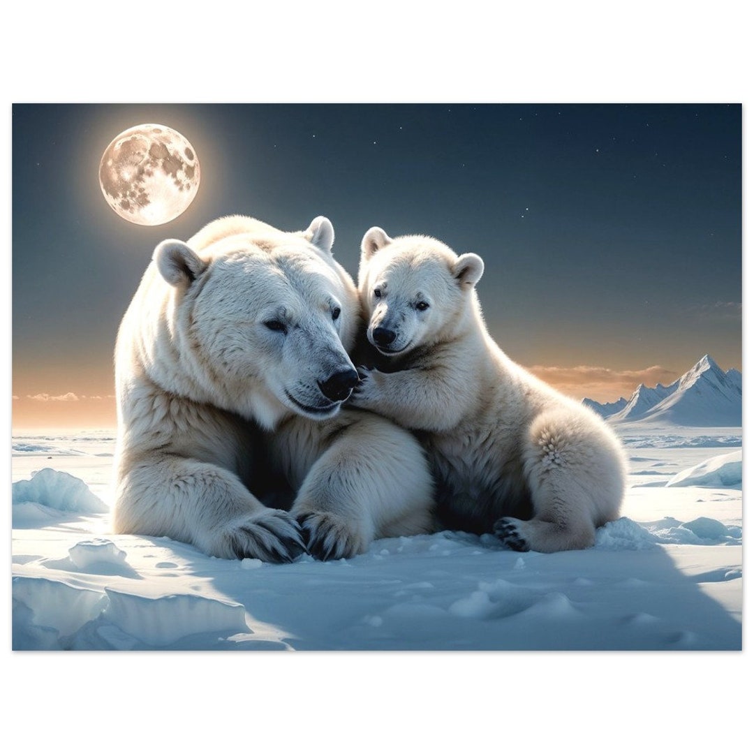 Polar Bears Art Decor, Polar Bears Wall Art, Polar Bears Classic Matte ...