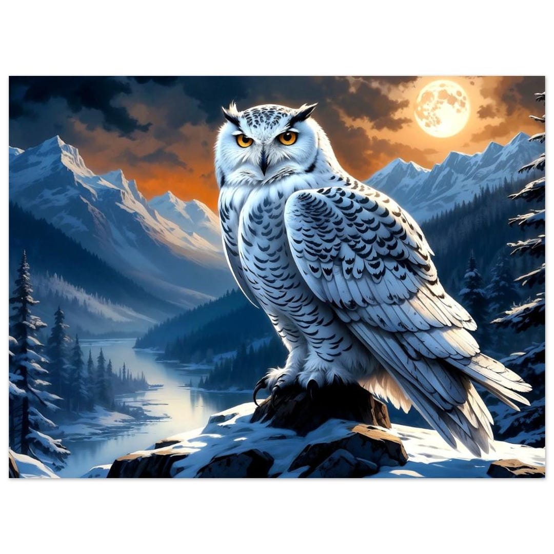 Snow Owl Poster, Snowy Owl Wall Art, Snowy Owl Premium Matte Paper ...