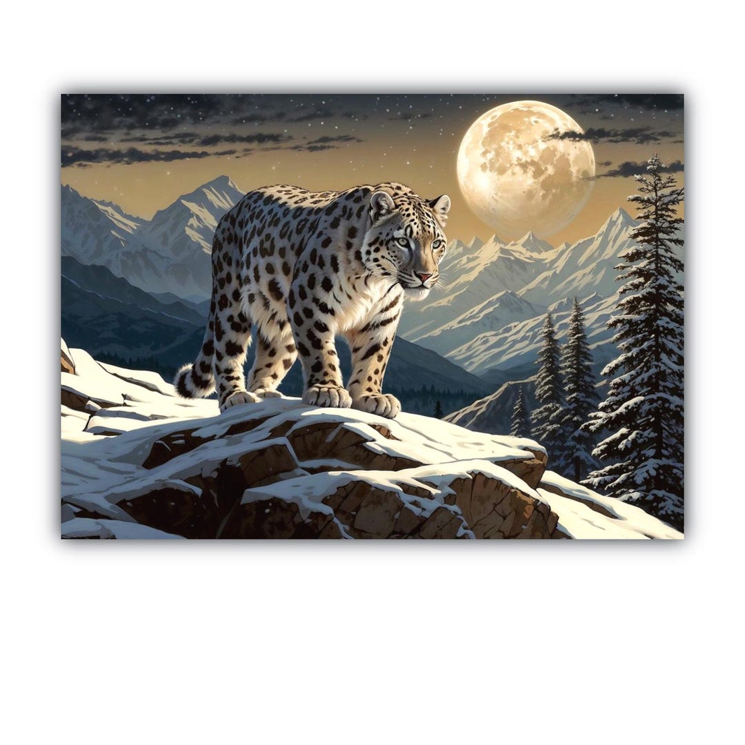Snow Leopard Poster, Snow Leopard Wall Art, Snow Leopard Premium Matte ...