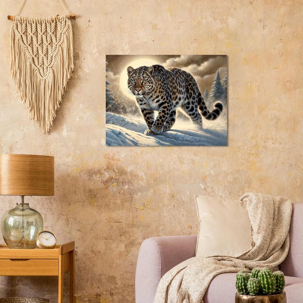 Amur Leopard Poster, Amur Leopard Wall Decor, Leopard Premium Matte ...