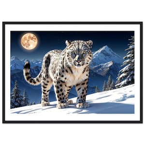 Snow Leopard Framed Poster, Snow Leopard Wall Art, Snow Leopard Premium ...