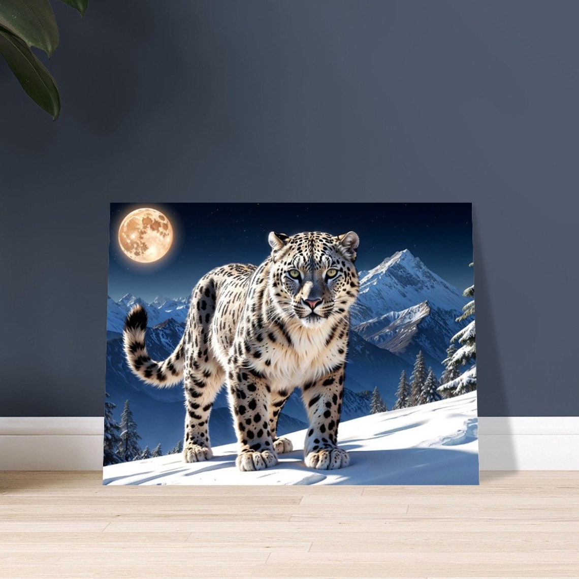 Snow Leopard Poster, Snow Leopard Wall Decor, Leopard Premium Matte ...