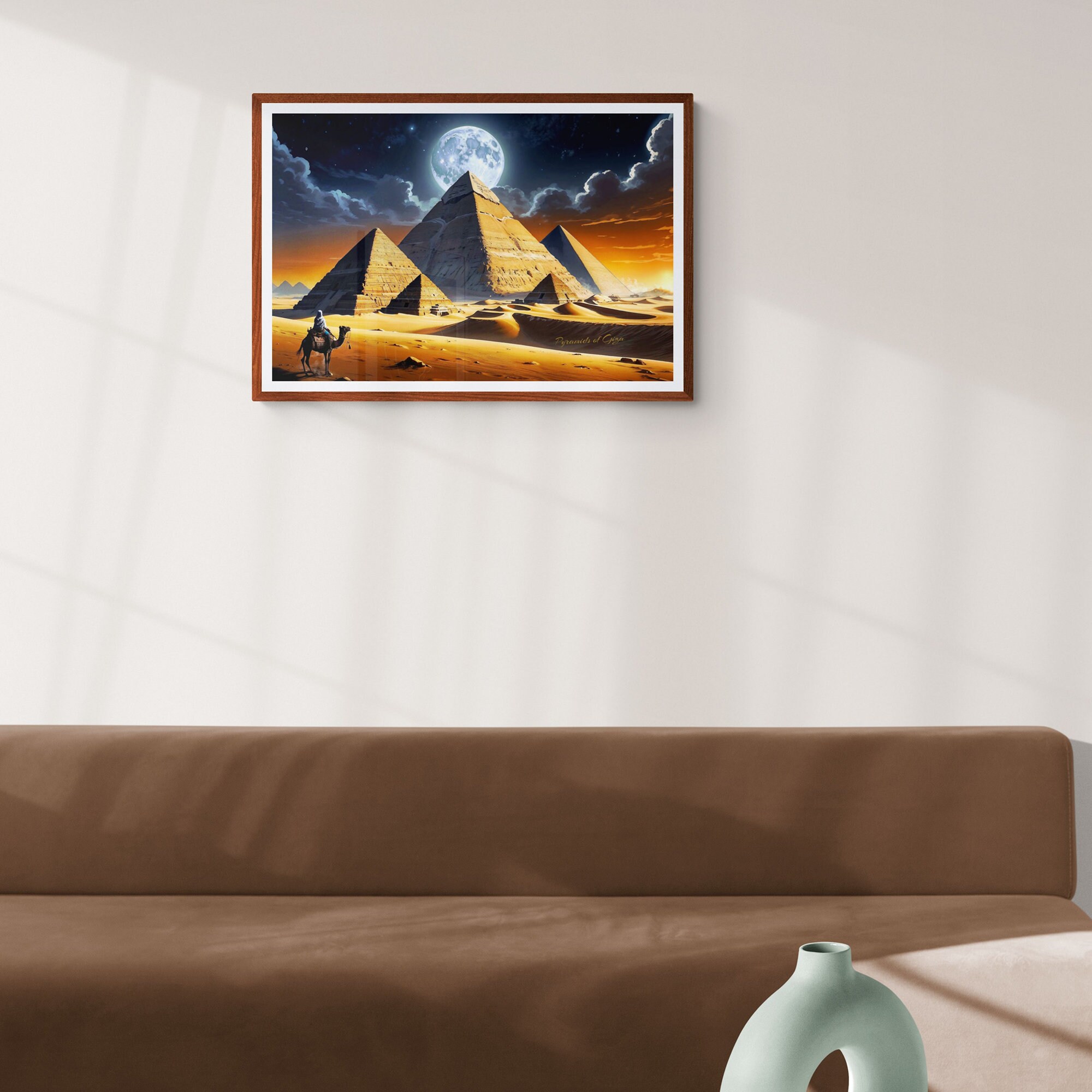 Pyramids of Giza Poster, Pyramids of Giza Art Decor, Pyramids of Giza ...