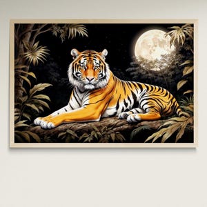 Bengal Tiger Poster, Bengal Tiger Art Decor, Bengal Tiger Premium Matte ...