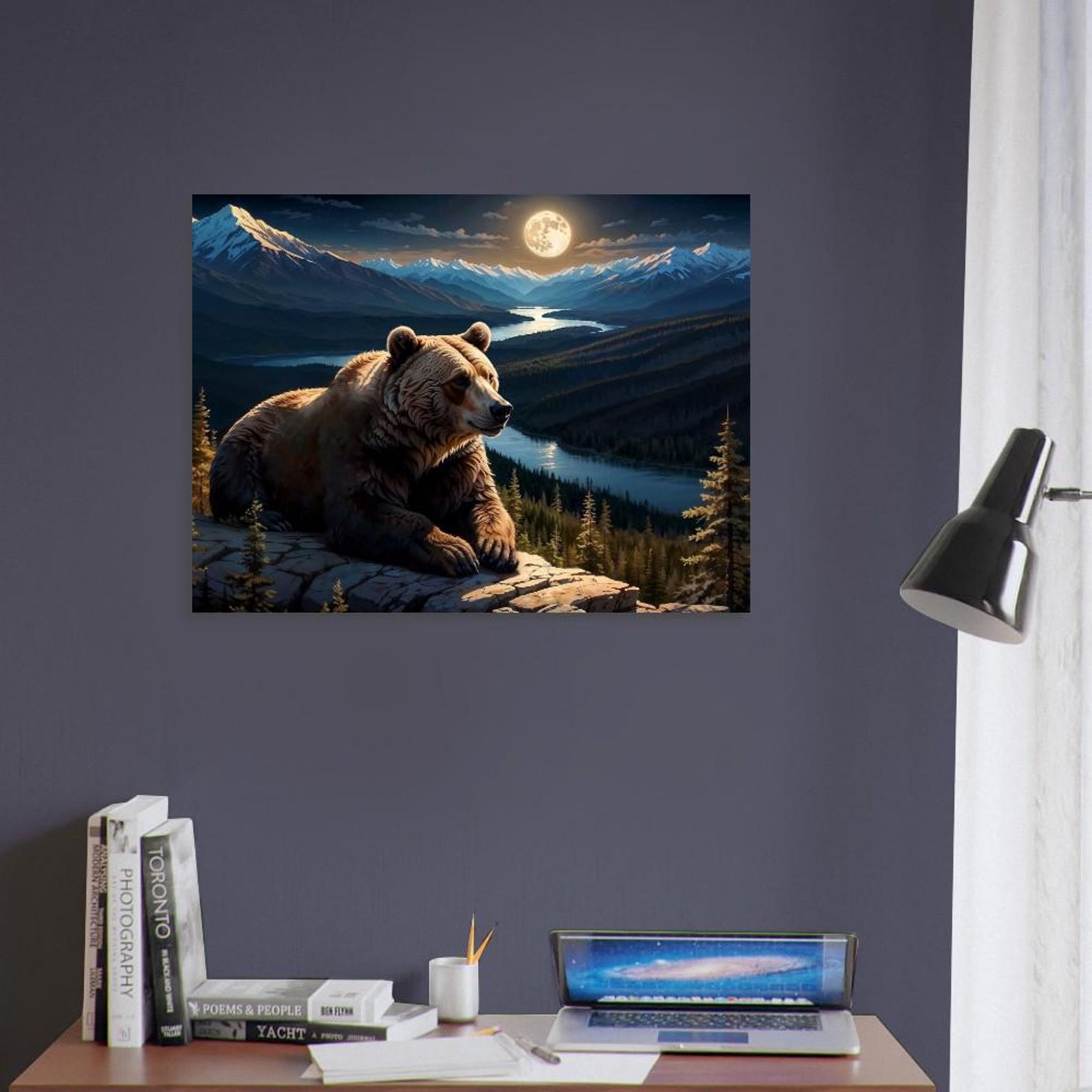 Grizzly Bear Poster, Grizzly Bear Wall Art, Bear Premium Matte Paper ...