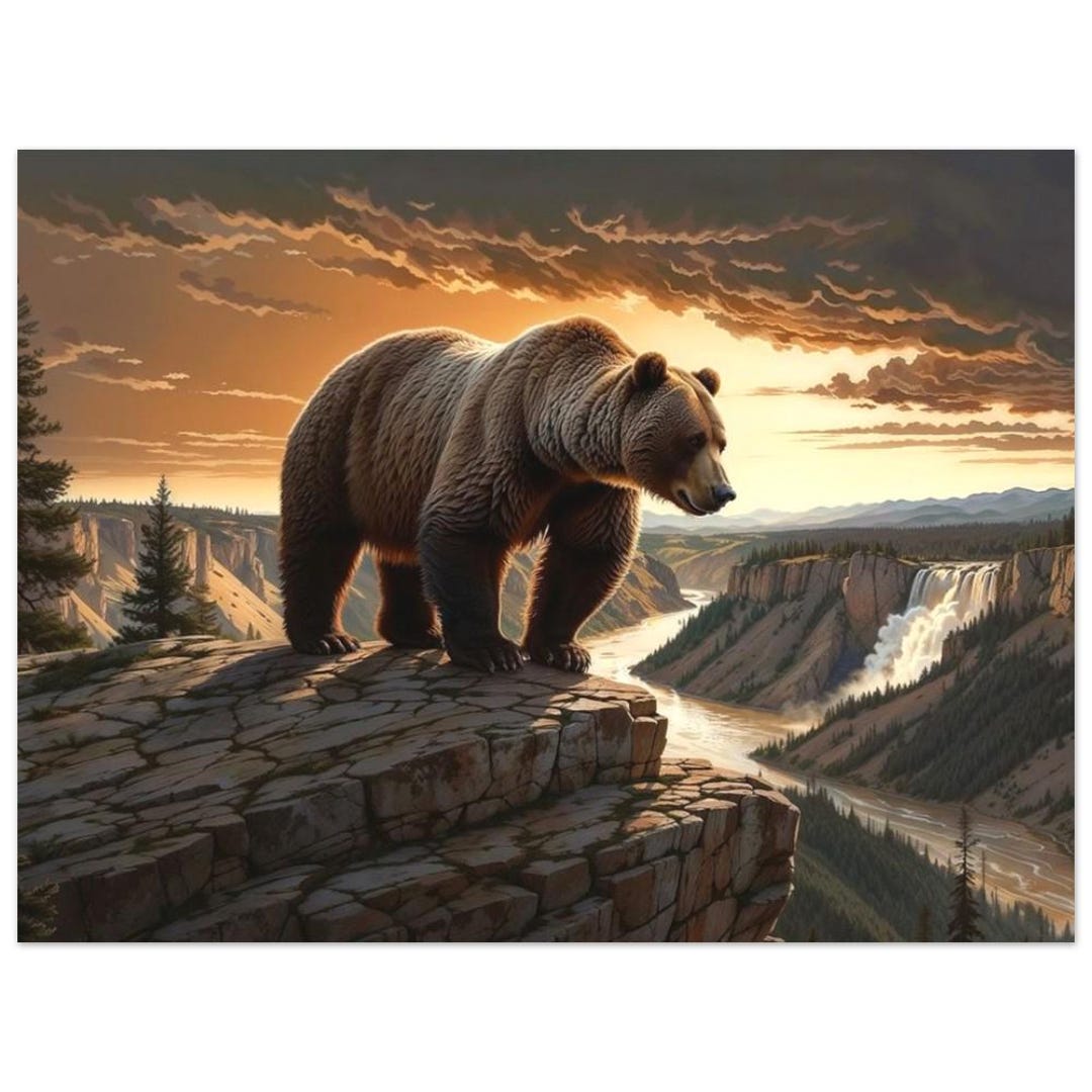 Brown Bear Poster, Brown Bear Wall Decor, Brown Bear Premium Matte ...