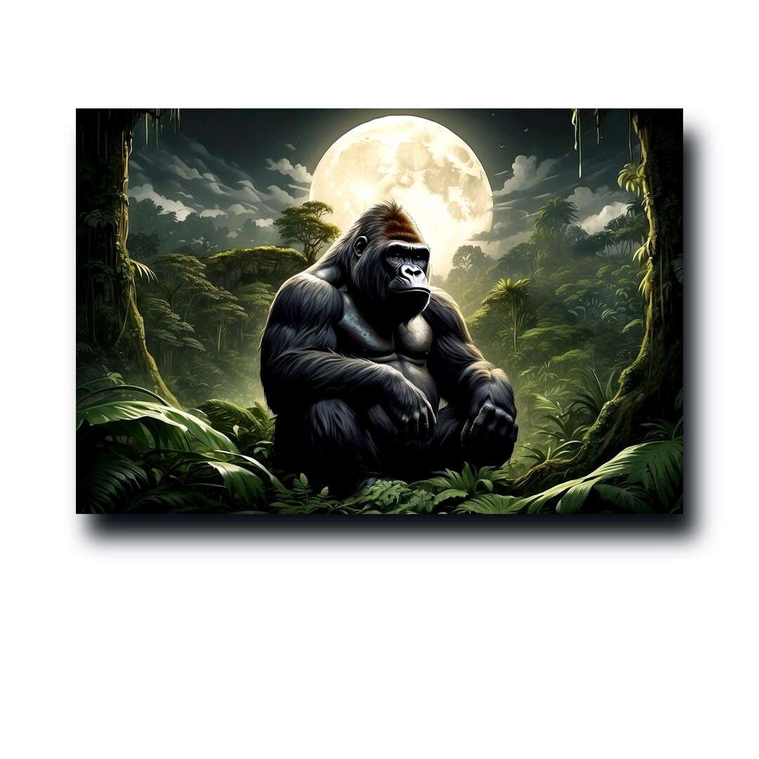 Animal Moon Art Gorilla Print - Etsy