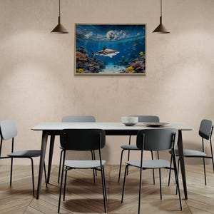 Great Barrier Reef Poster, Great Barrier Reef Tiger Shark Art, Great ...