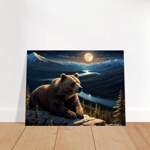 Grizzly Bear Poster, Grizzly Bear Wall Art, Bear Premium Matte Paper ...