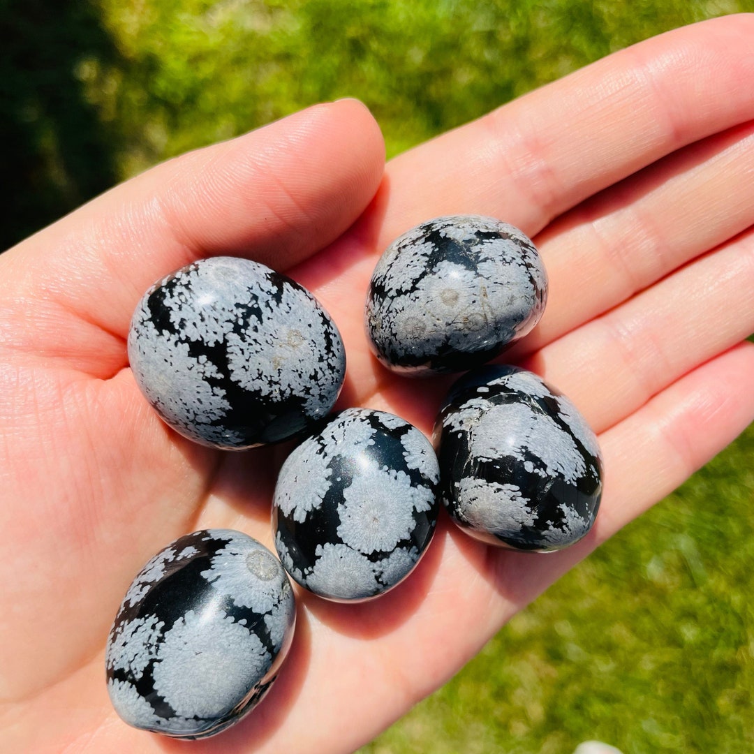 Snowflake Obsidian Tumbled Stones, Snowflake Obsidian Tumbled Crystals ...