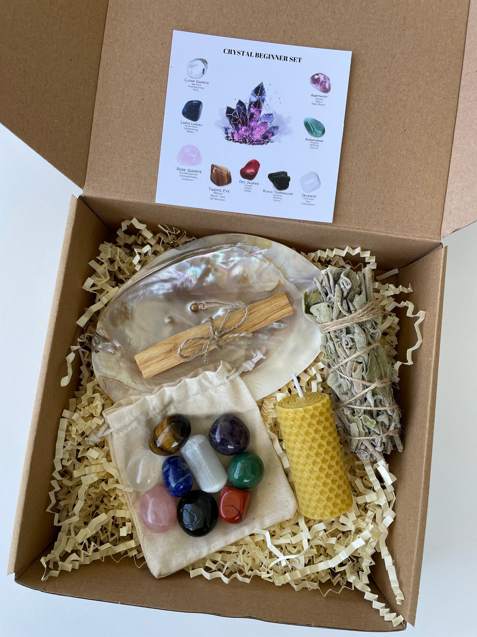 BEGINNERS Crystal Set, Healing Crystal Starter Kit, 9 Metaphysical ...