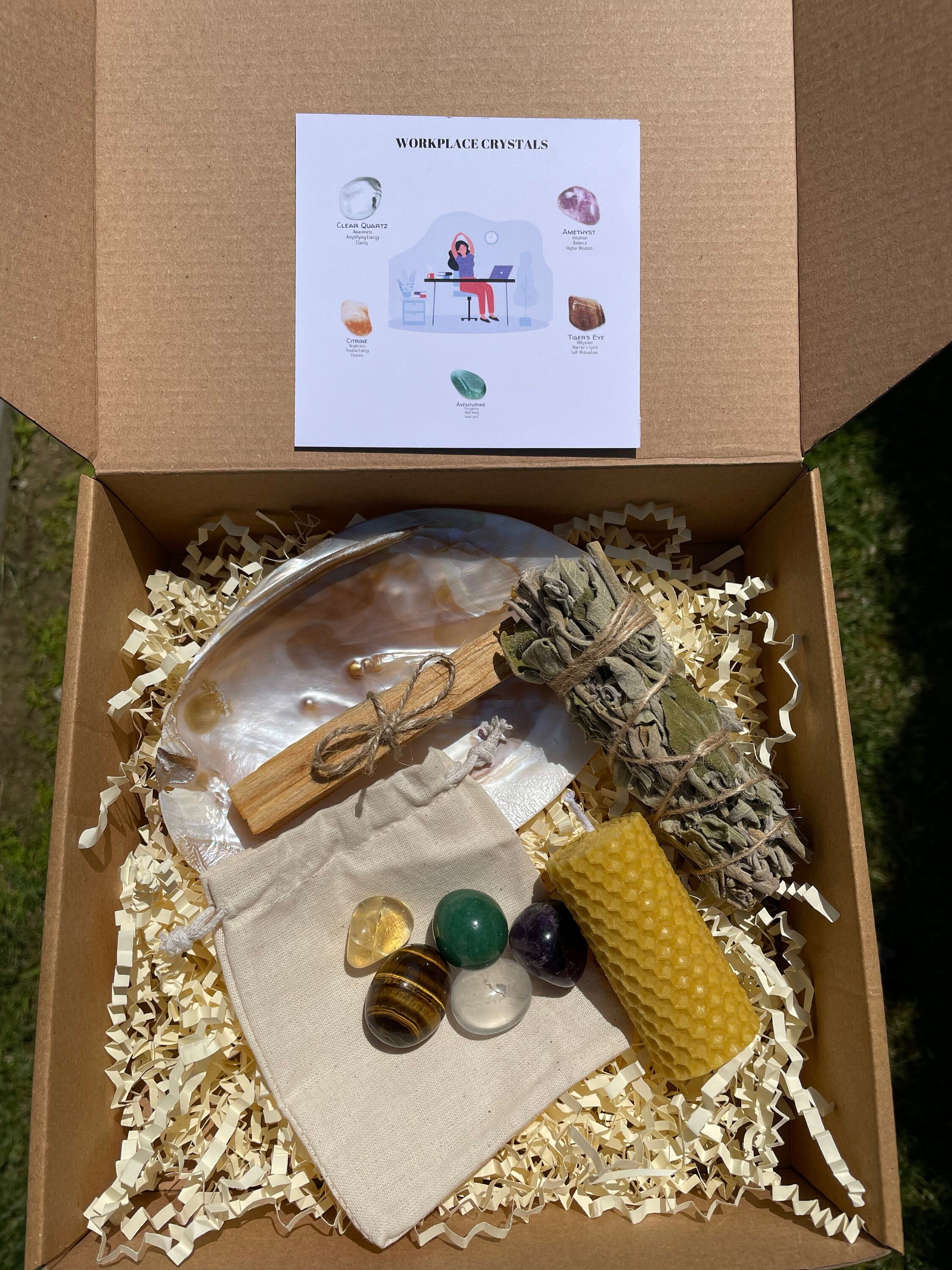 Workplace Crystal Set, Workplace Healing Kit, Healing Crystal Gift Set ...