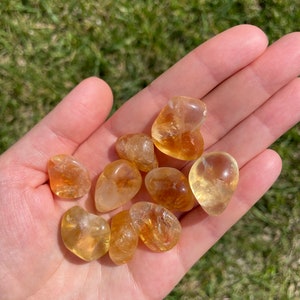 Citrine Tumbled Stone, Tumbled Citrine Crystal, Citrine Gemstone ...