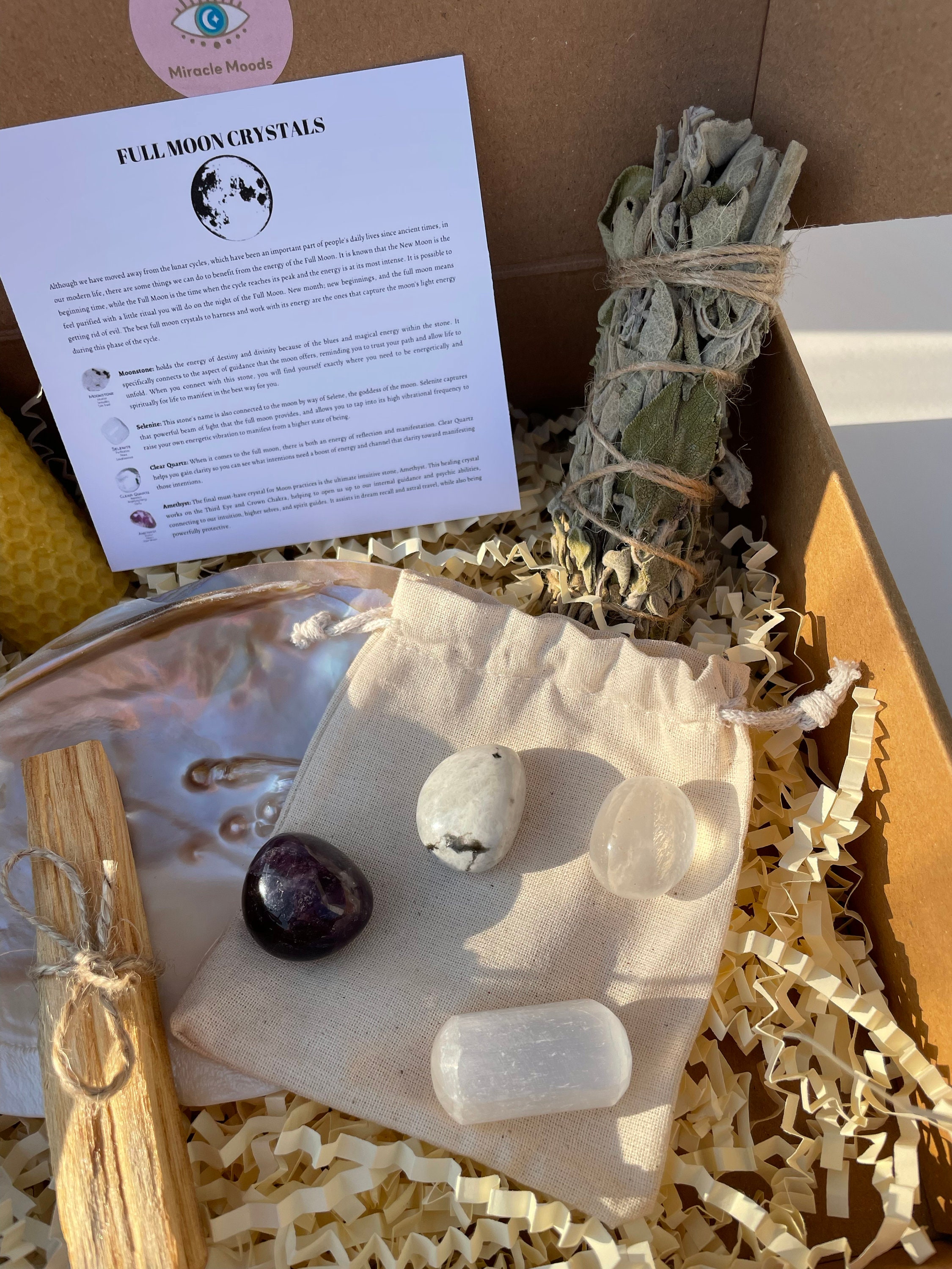 Full Moon Crystals Kit Full Moon Crystal Set Full Moon Set - Etsy