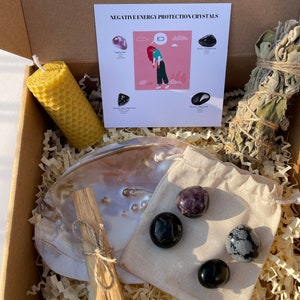 Negative Energy Protection Crystals Set, Negative Energy Protection Kit ...