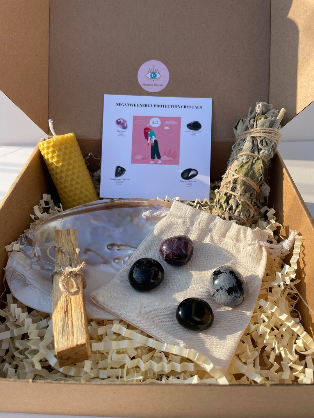 Negative Energy Protection Crystals Set, Negative Energy Protection Kit ...