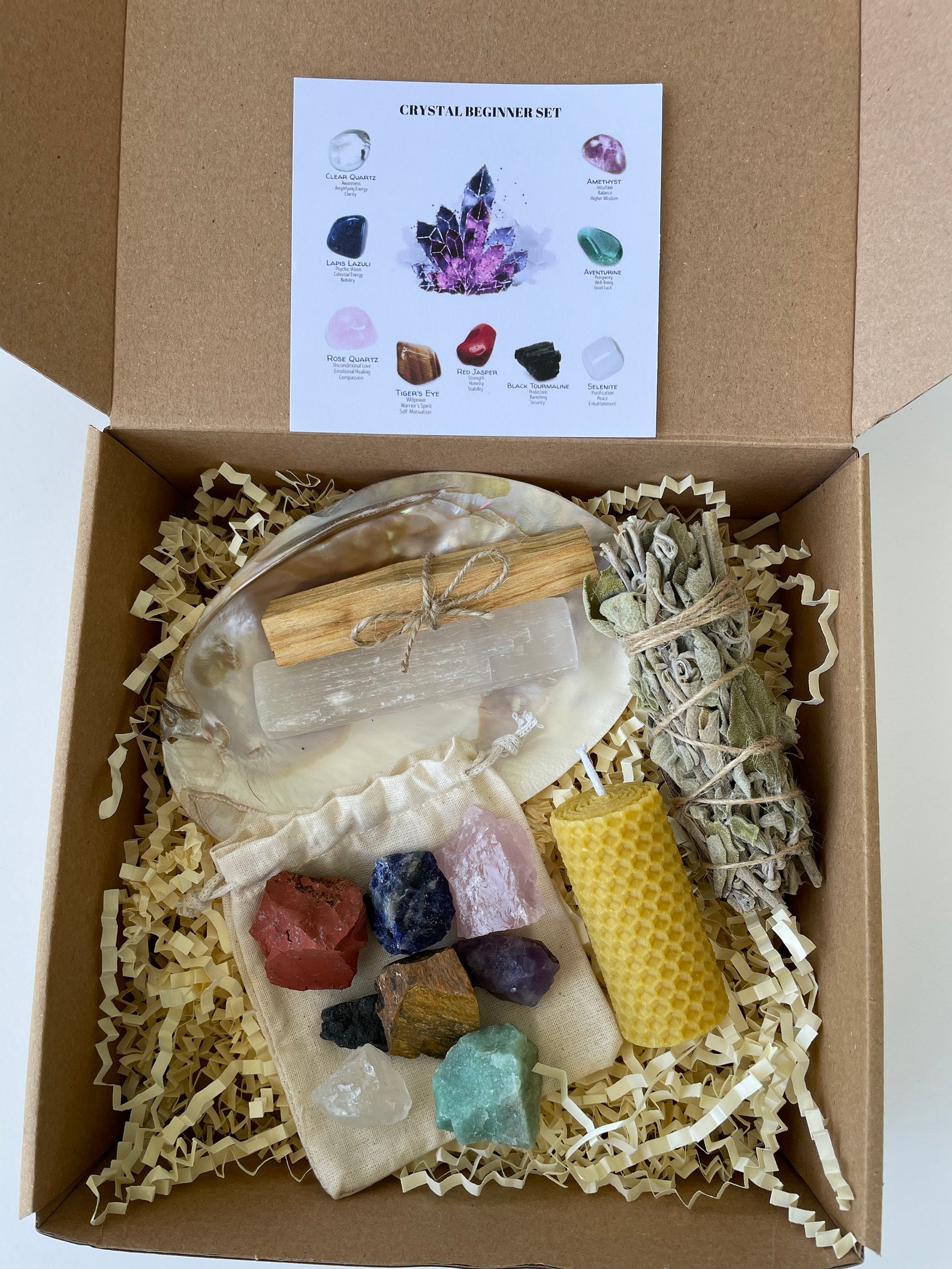BEGINNERS Crystal Set, Healing Crystal Starter Kit, 9 Metaphysical ...