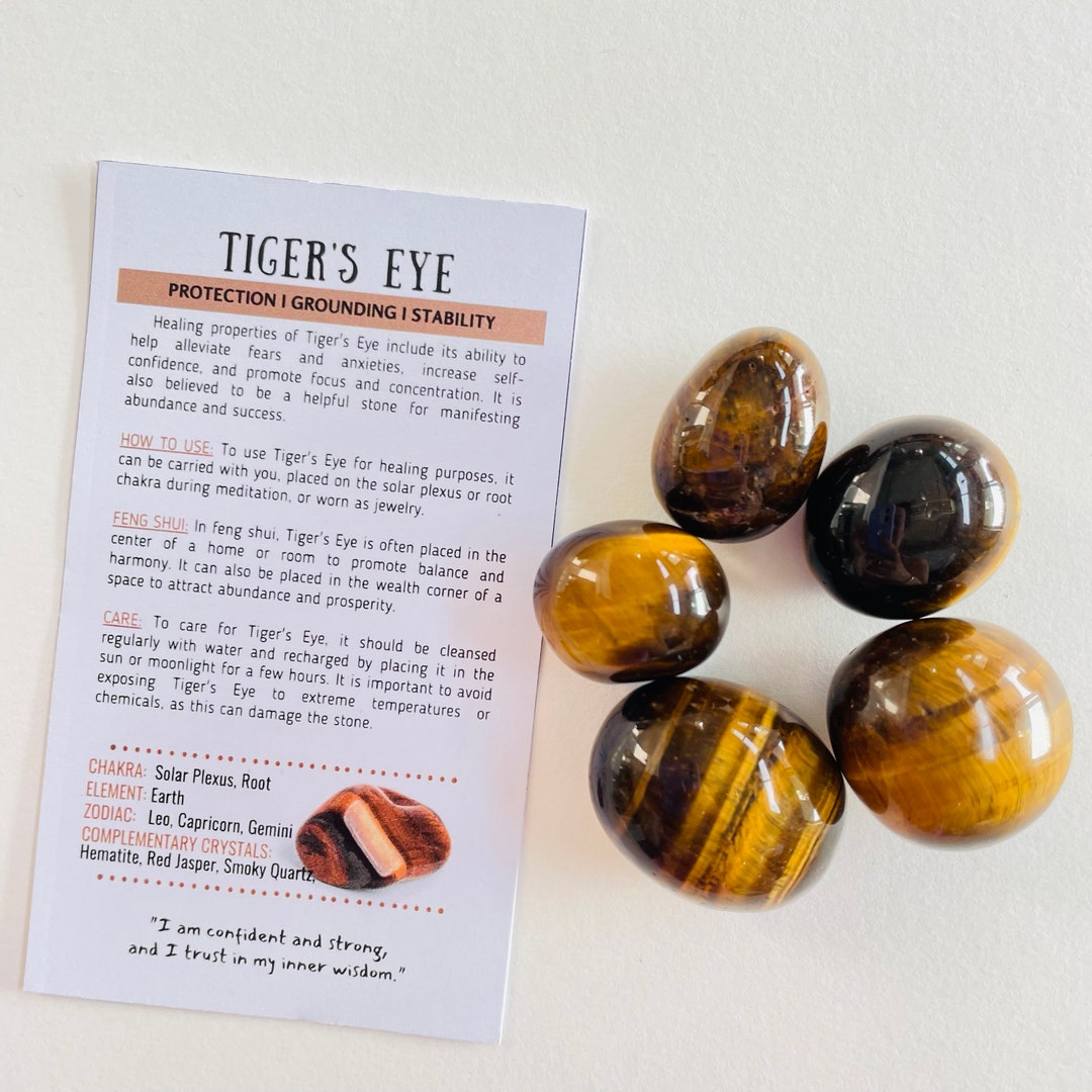 Tigers Eye Tumbled Stone, Tumbled Tiger Eye Crystal, Polished Gold ...