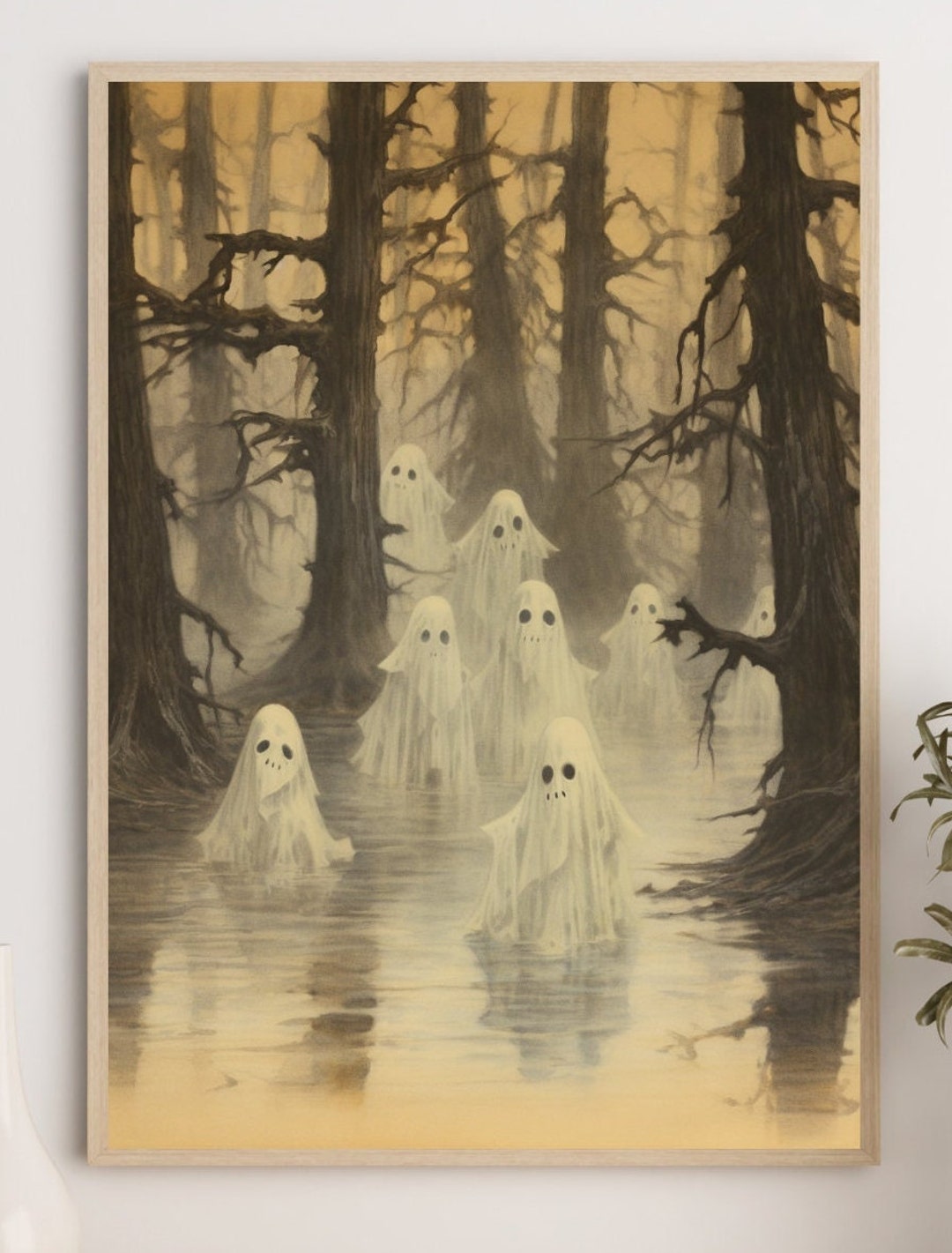 Ghosts Art Print Halloween Art Print Halloween Decor Cute Etsy