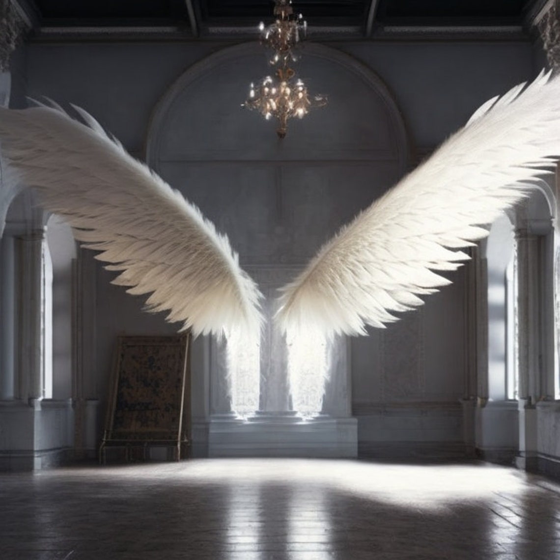 4x White Angelic Wings Background, Aspect Ratio 16:9 - Etsy