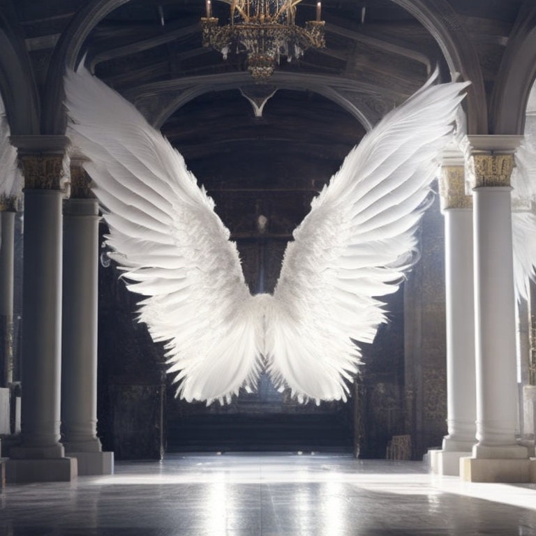 4x White Angelic Wings Background, Aspect Ratio 16:9 - Etsy