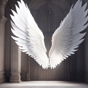 4x White Angelic Wings Background, Aspect Ratio 16:9 - Etsy