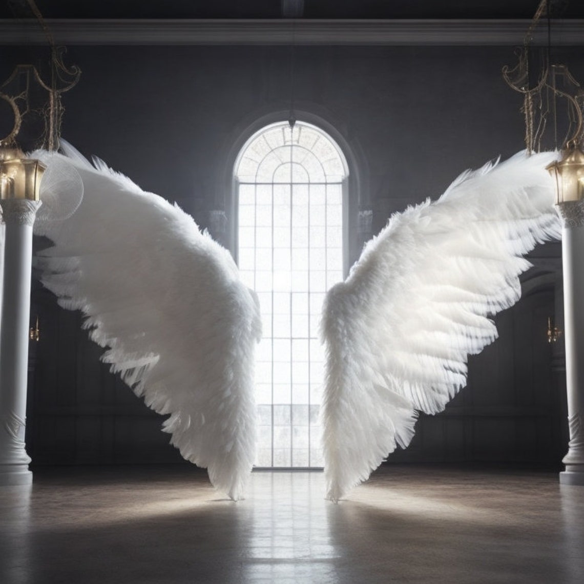 4x White Angelic Wings Background, Aspect Ratio 16:9 - Etsy