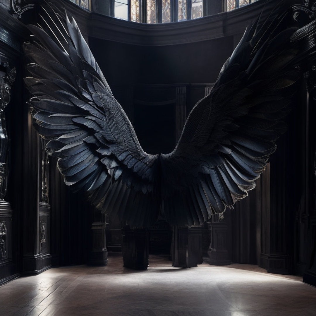4x Black Angelic Wing Background, Aspect Ratio 16:9 - Etsy