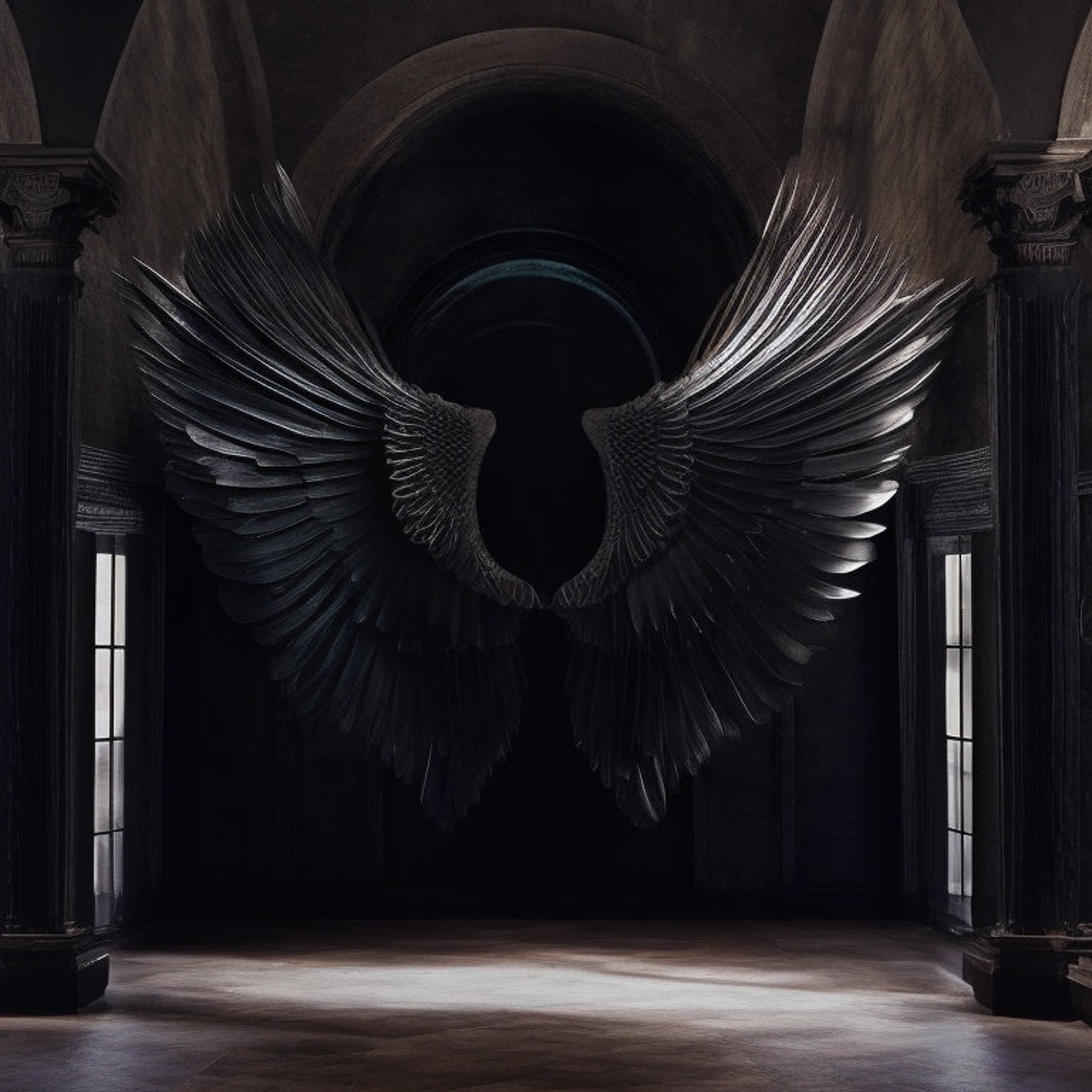 4x Black Angelic Wing Background, Aspect Ratio 16:9 - Etsy