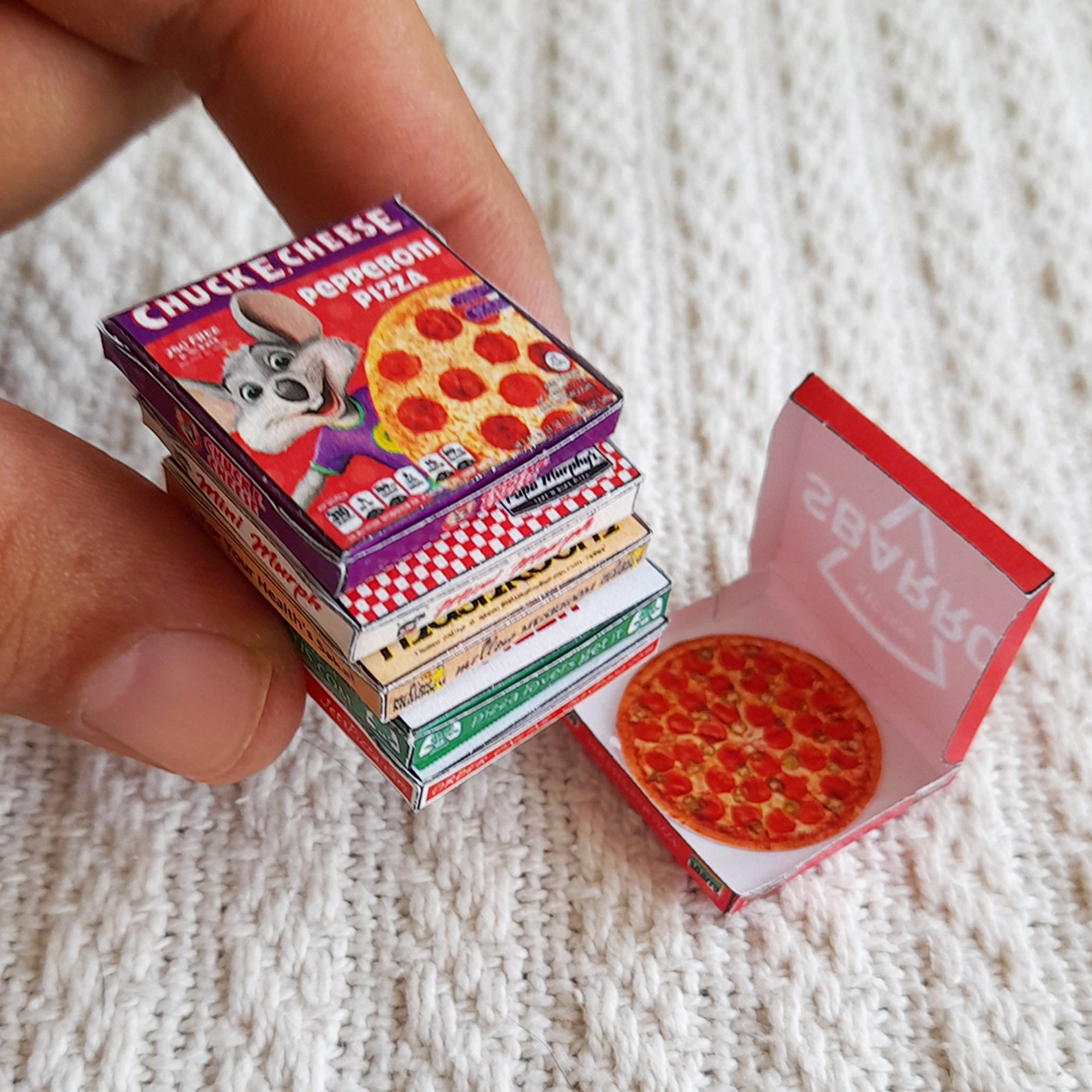 Miniature Pizza Box Template / 6 Style Miniature Pizza Box - Etsy