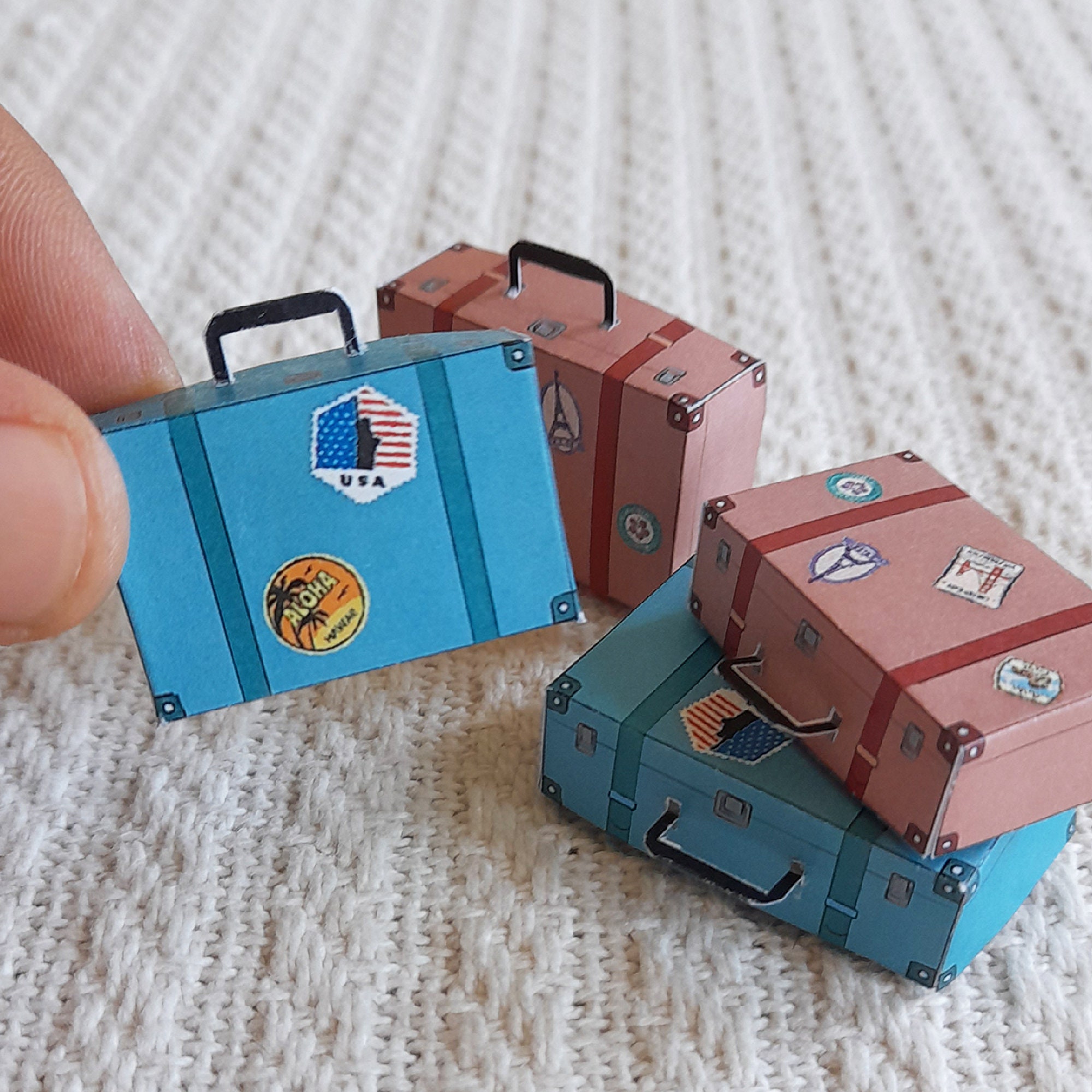 4 Pieces Miniature Travel Suitcases DIGITAL DOWNLOAD FILE Diy Miniature ...