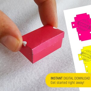 Mini Shoe Box Templates || Miniature 4 Different Colour Shoe Box ...