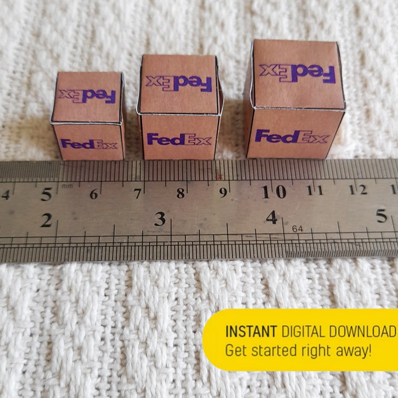Miniature Fedex Box Template - 9 Mini Fedex Ground Box Dollhouse Item ...