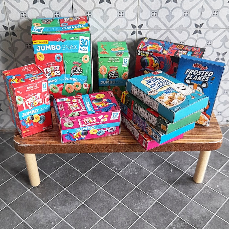 10 Style Miniature Groceries Cereal Food Jumbo Packages Template ...
