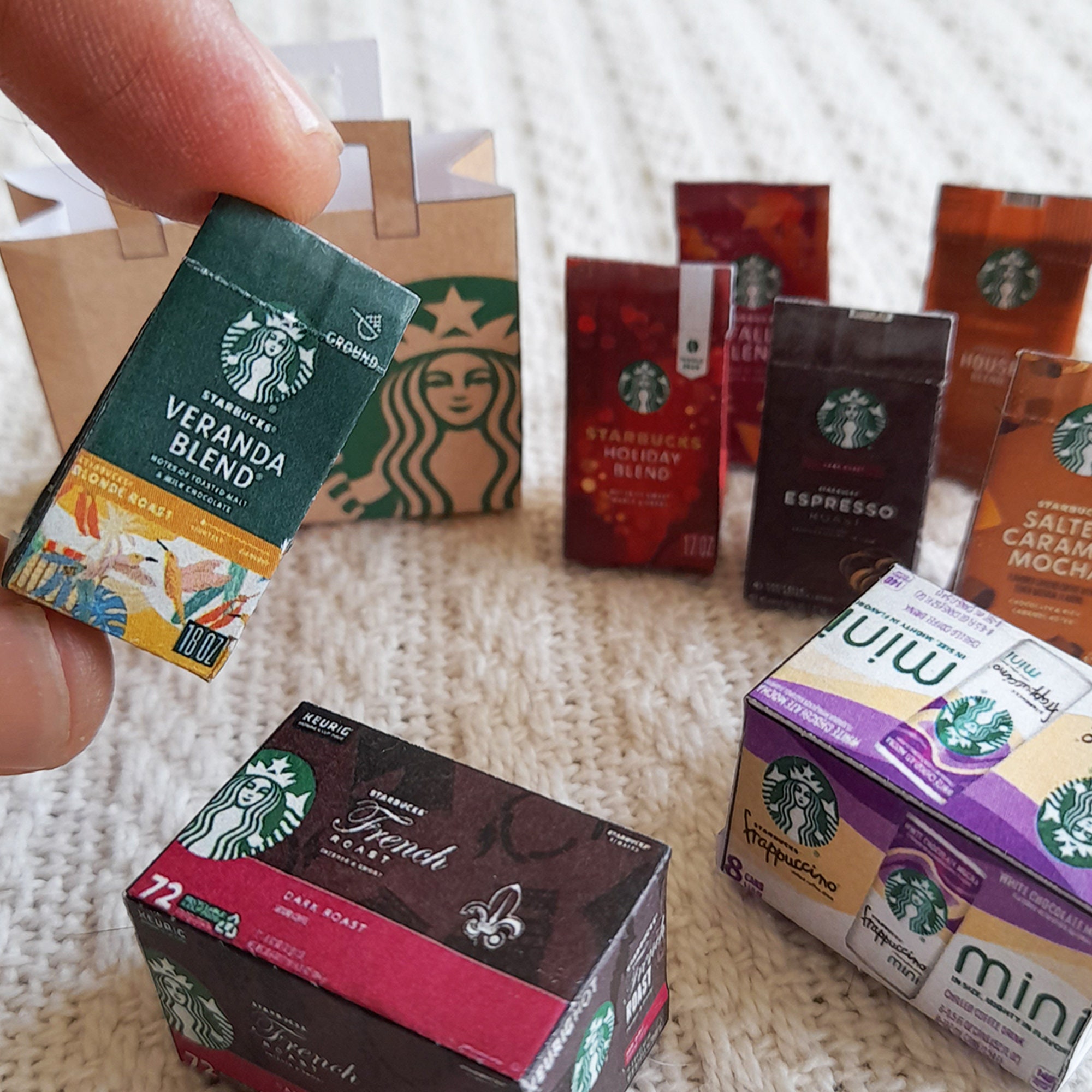 1:6 Scale Miniature Starbucks Coffee and Bag Set Printable - Etsy