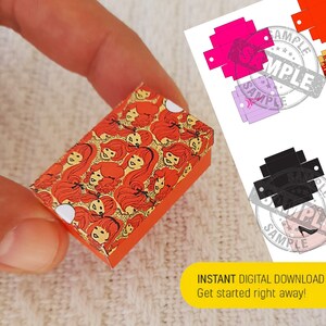 Miniature 4 Style Vintage Shoe Box Template PRINTABLE FILE Digital Download