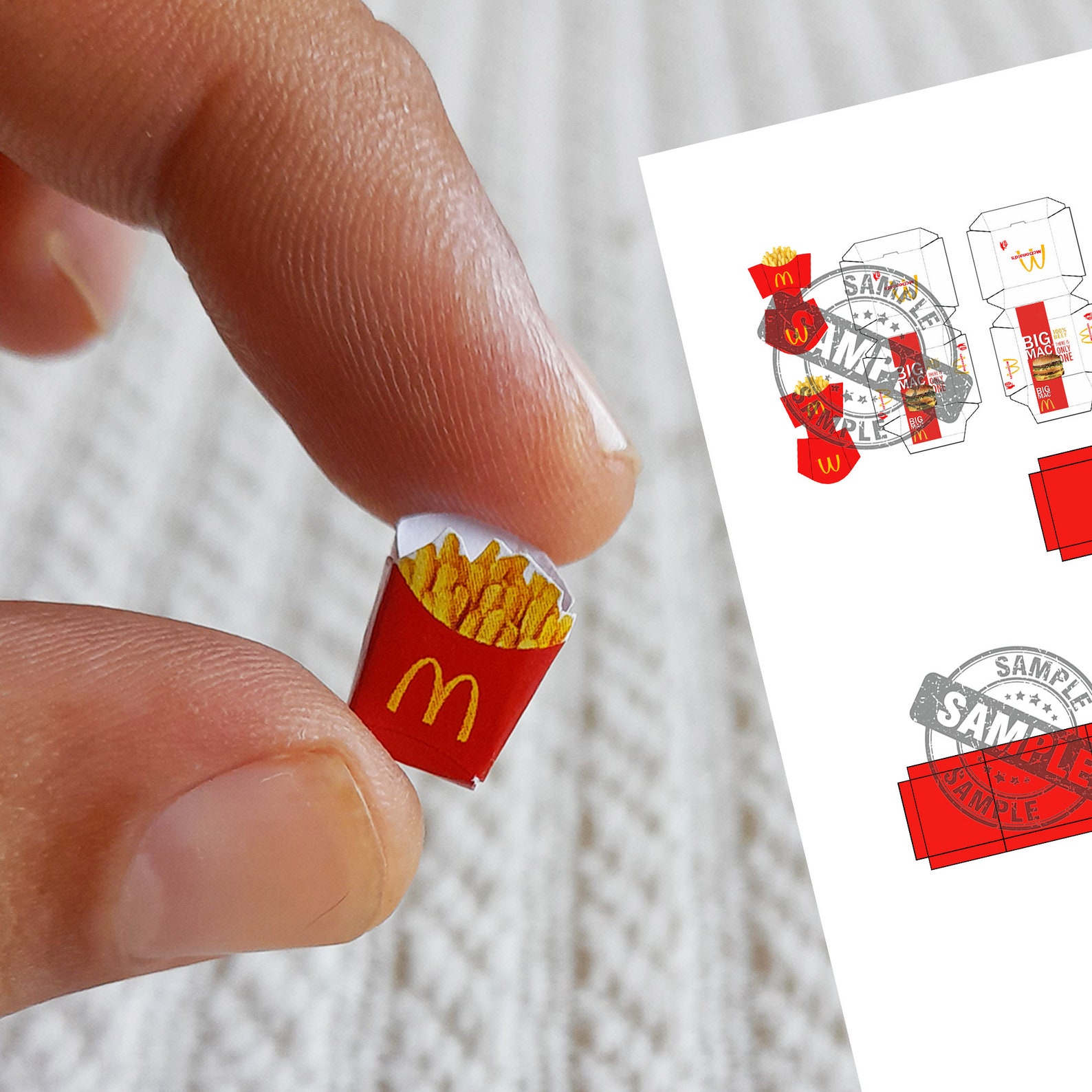Miniature Food Mc Donalds Menu Template PRINTABLE File DOWNLOAD Digital ...